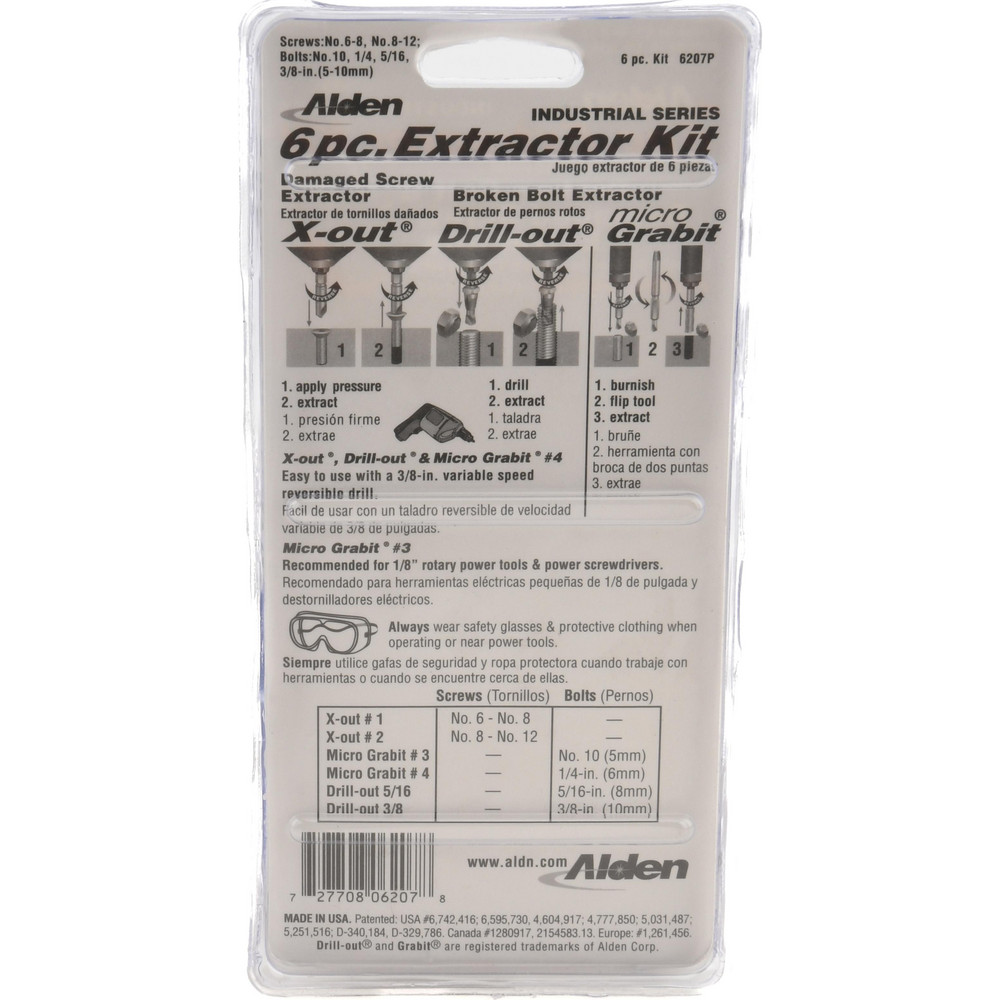 Alden - Power & Quick-Connect Screw Extractor & Drill: 6 Pc | MSC Direct