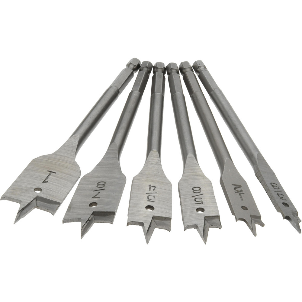 Mag-Bit - Drill Bit Set: Spade Drill Bits, 6 Pc, 1" Drill Bit Size, 60 ...