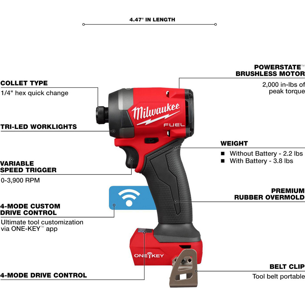 Milwaukee Tool - M18 FUEL™ 1/4" Hex Impact Driver w/ ONE-KEY™ | MSC Direct
