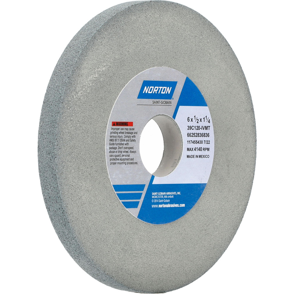 Norton - Surface Grinding Wheel: 6" Dia, 1/2" Thick, 1-1/4" Arbor, 120 ...