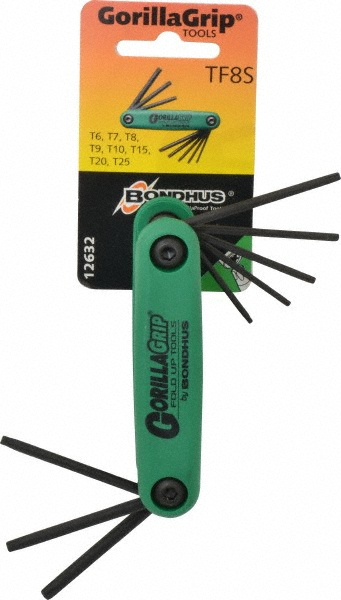 Bondhus - Torx Key Set: 8 Pc, Fold-Up Handle, T6 to T25 | MSC Direct