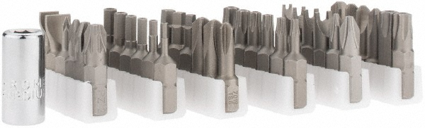 Wiha - 39 Pc 1/4" Drive Tamperproof Screwdriver Bit Set - 02074342 ...