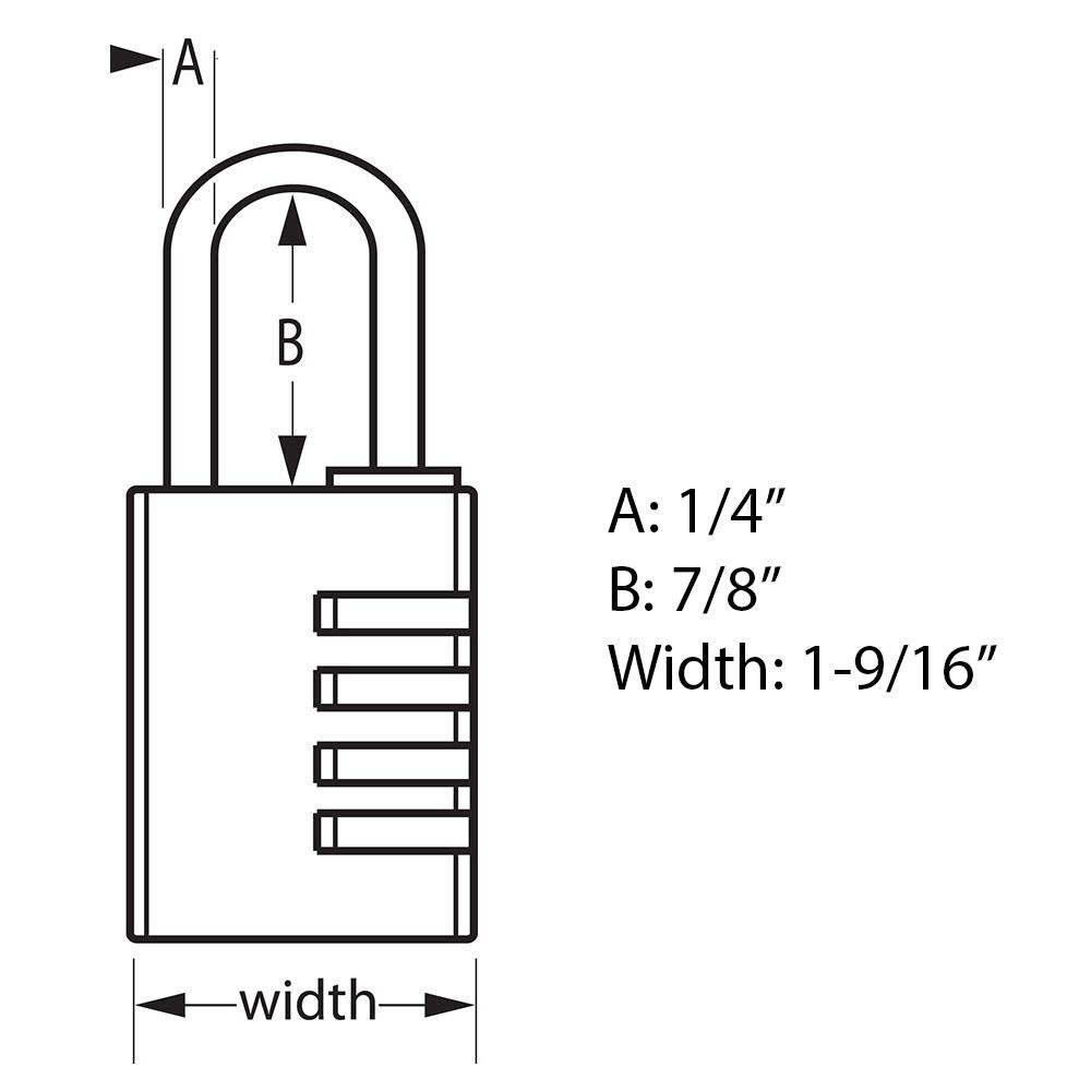 Master Lock - Combination Lock: Aluminum, 1-9/16" Wide, Chrome-Plated ...