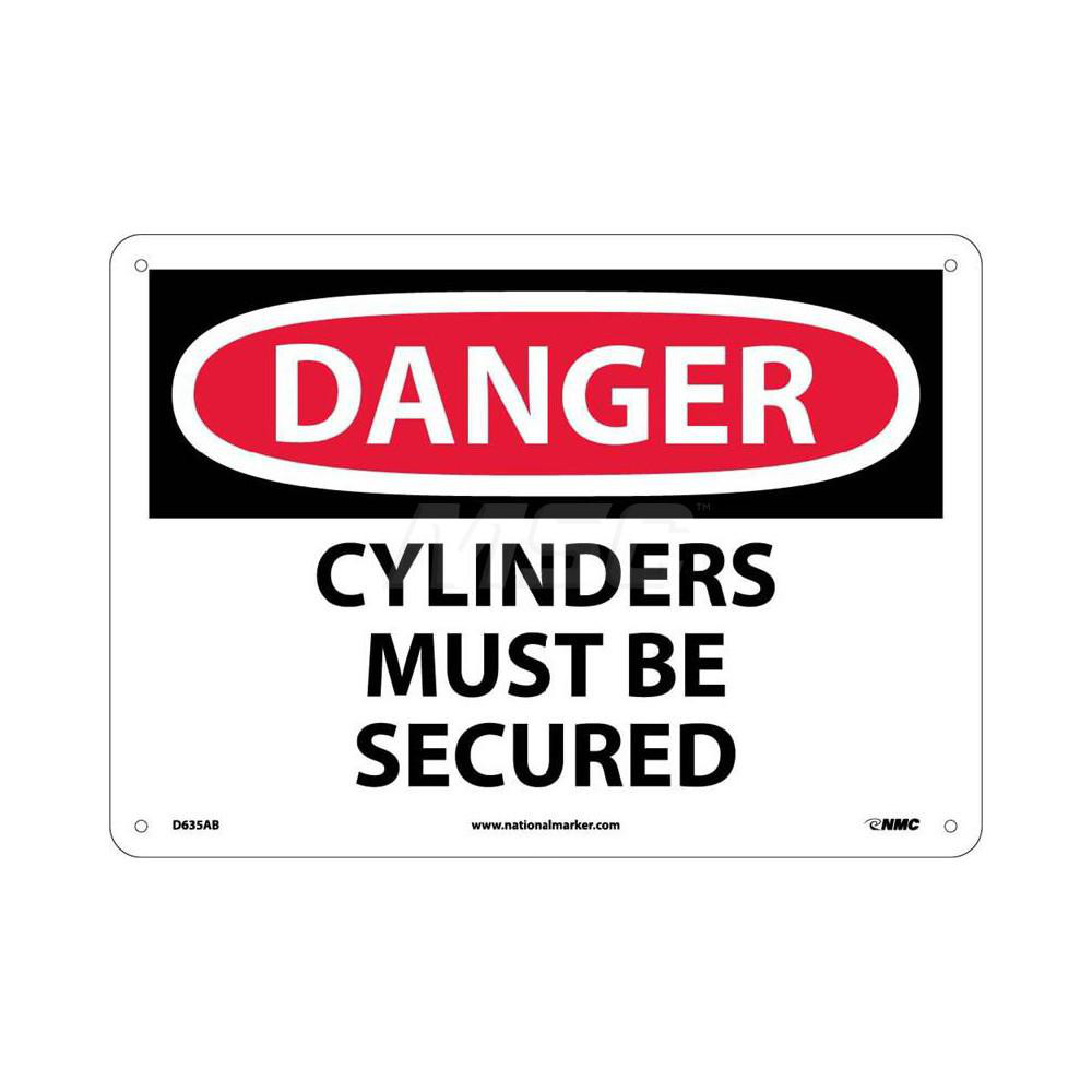 AccuformNMC - Accident Prevention Sign: Rectangle, DANGER, " CYLINDERS ...