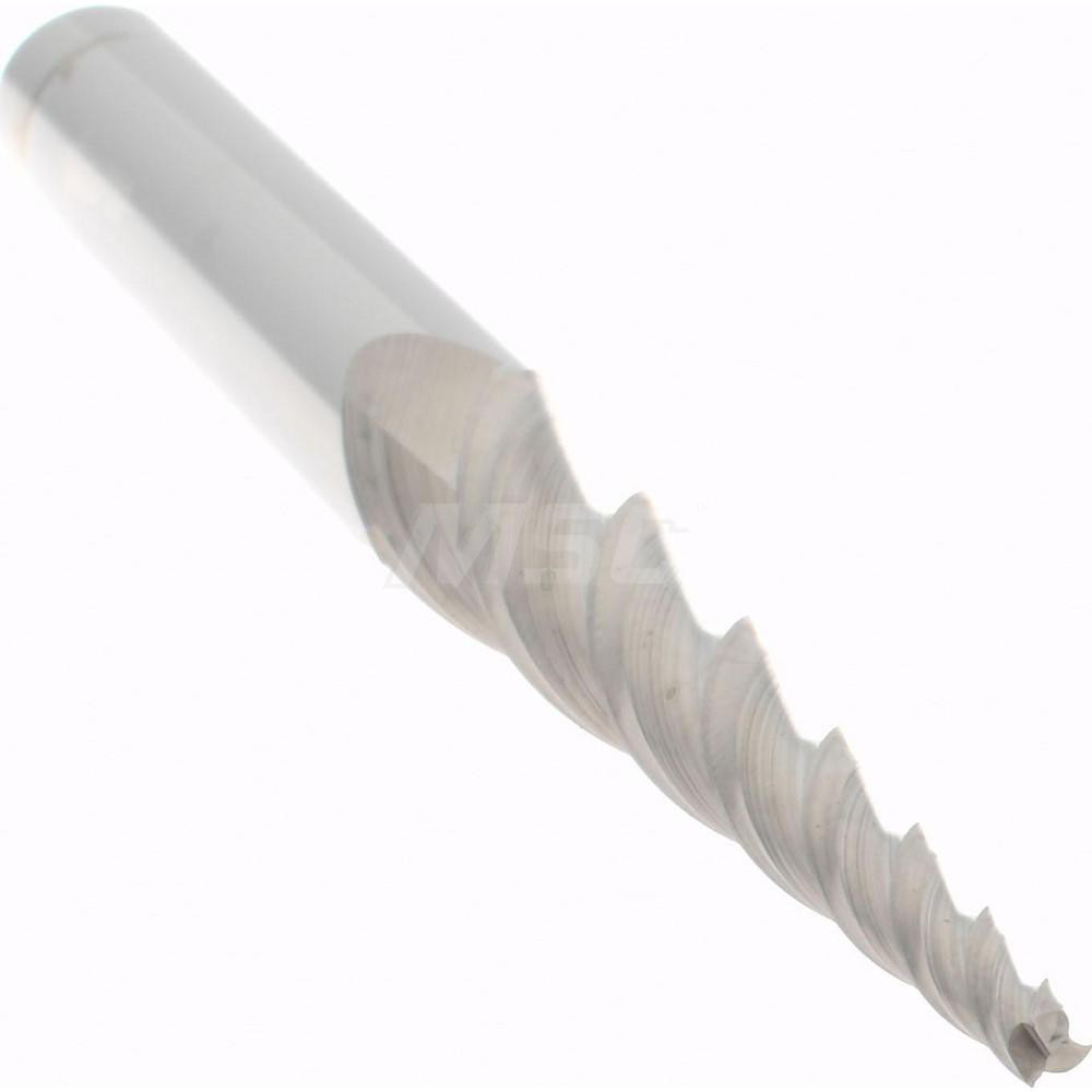 Accupro - Tapered End Mill: 3 deg Angle per Side, 3/32" Small Dia, 2 ...