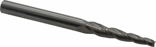 Accupro - Tapered End Mill: 3 deg Angle per Side, 1/8" Small Dia, 1-1/4 ...