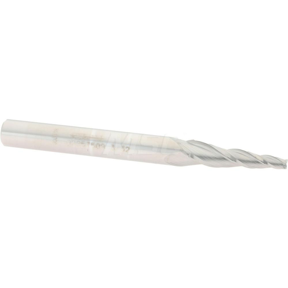 Accupro - Tapered End Mill: 5 deg Angle per Side, 3/32" Small Dia, 3/4 ...