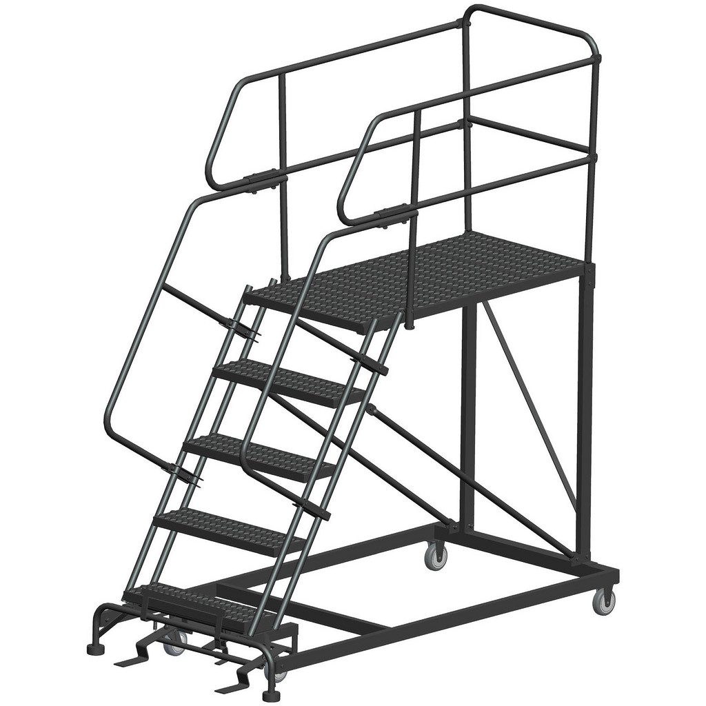 Ballymore - Steel Platform Rolling Ladder: 40" Platform, 800 lb ...