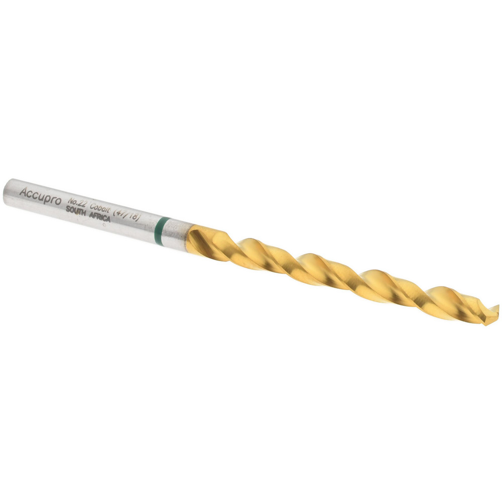 Accupro - Jobber Length Drill Bit: #22 (0.1570) Dia, 135 deg, Cobalt ...