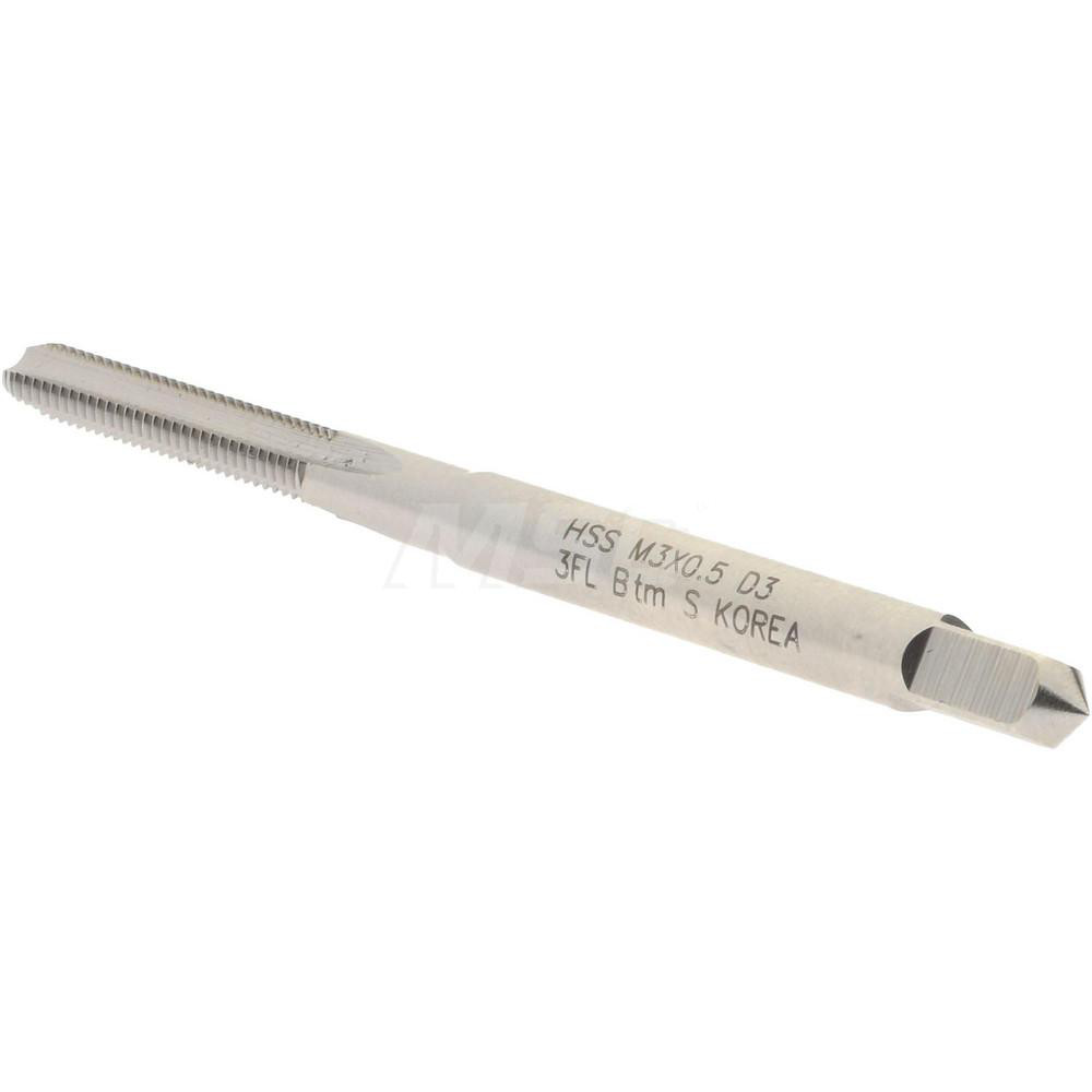 Hertel - Straight Flute Tap: M3x0.5 Metric Coarse, 3 Flute, Bottoming ...