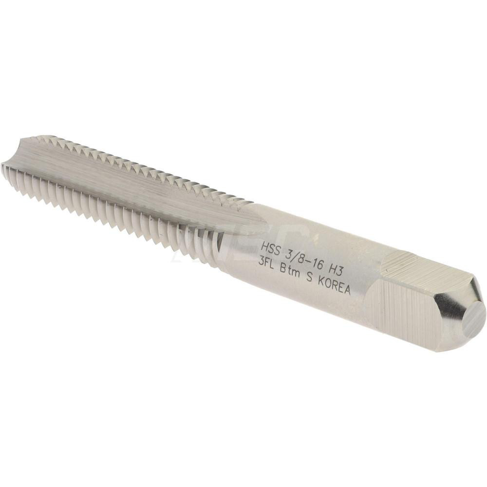 Hertel - Straight Flute Tap: 3/8-16 UNC, 3 Flute, Bottoming Chamfer, 3B Class of Fit, High-Speed ...