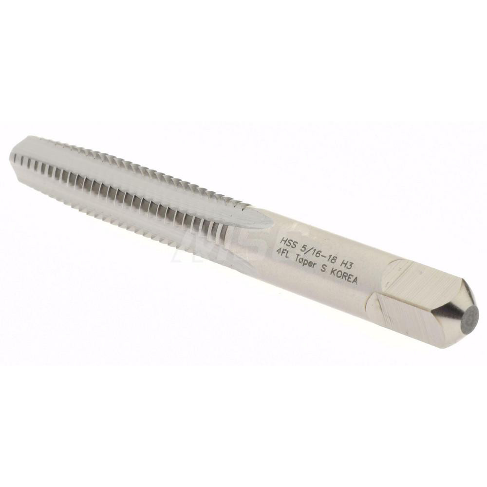 Hertel - Straight Flute Tap: 5/16-18 UNC, 4 Flute, Taper Chamfer, 3B ...