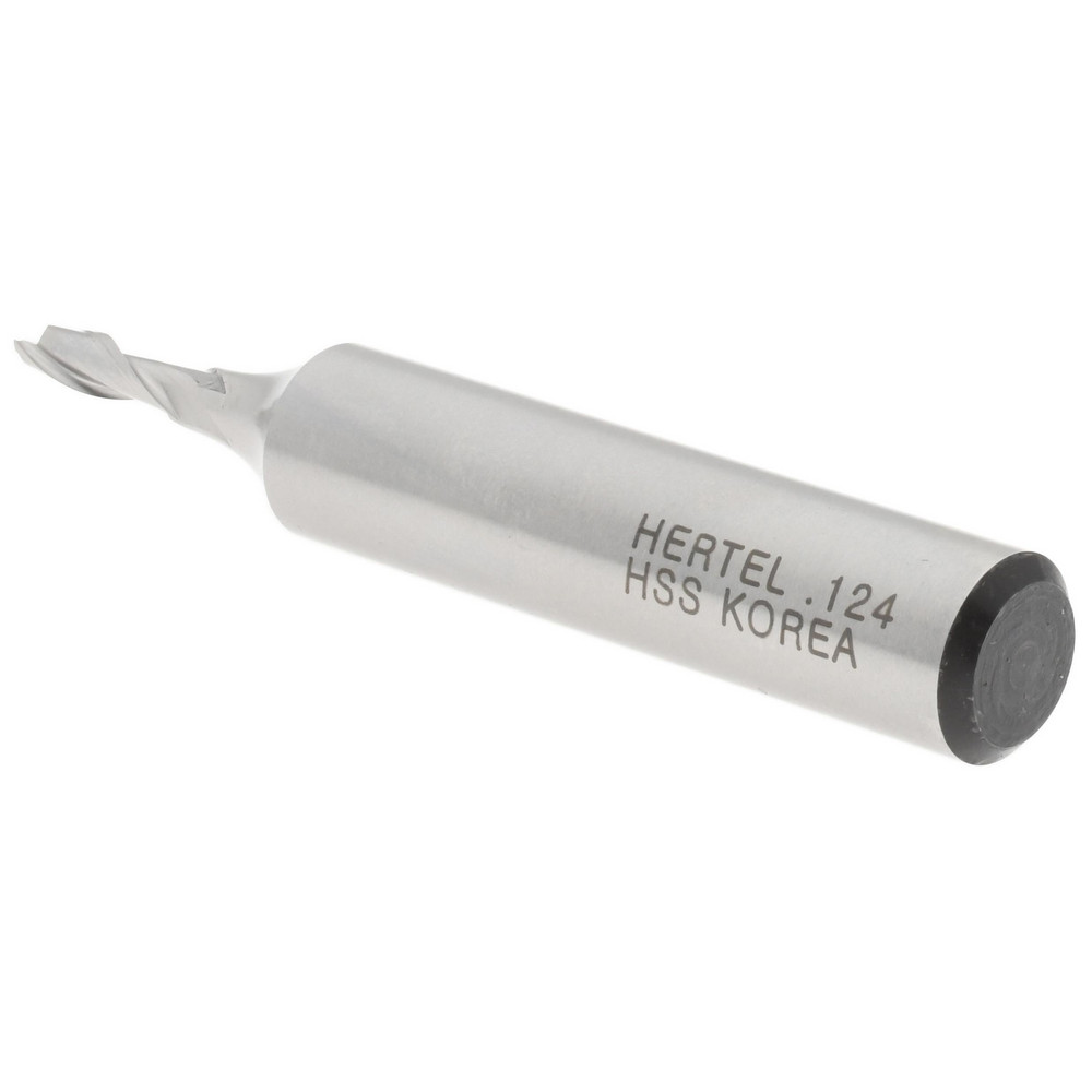 Hertel - 1/8" Dia, 3/8" LOC, 2 Flute High Speed Steel Keyway End Mill ...