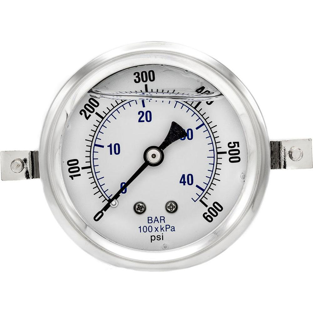 PIC Gauges - Pressure Gauge: 2-1/2" Dial Dia, 0 to 600 psi, 1/4" MNPT ...