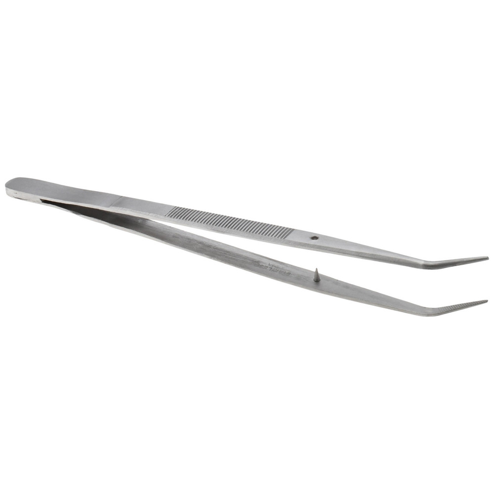 Value Collection - Assembly Tweezer: Stainless Steel, Bent Tip, 5-7/8 ...