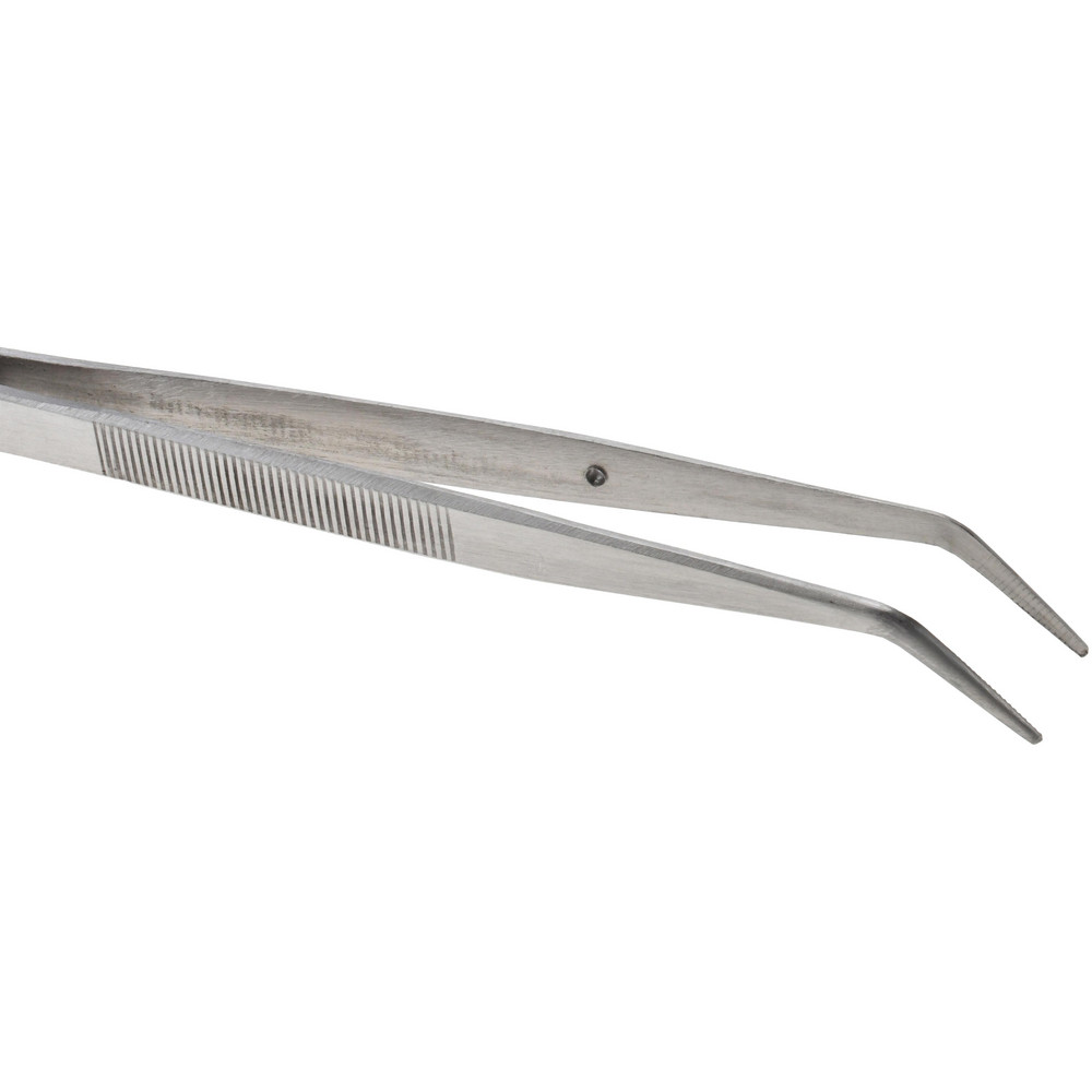 Value Collection - Assembly Tweezer: Stainless Steel, Bent Tip, 5-7/8 ...