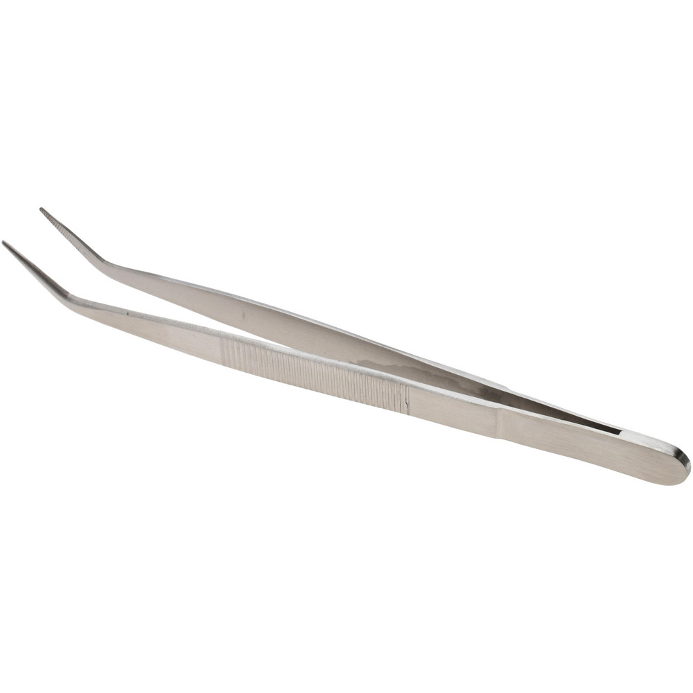 Value Collection - Assembly Tweezer: Stainless Steel, Bent Tip, 6-1/4 ...