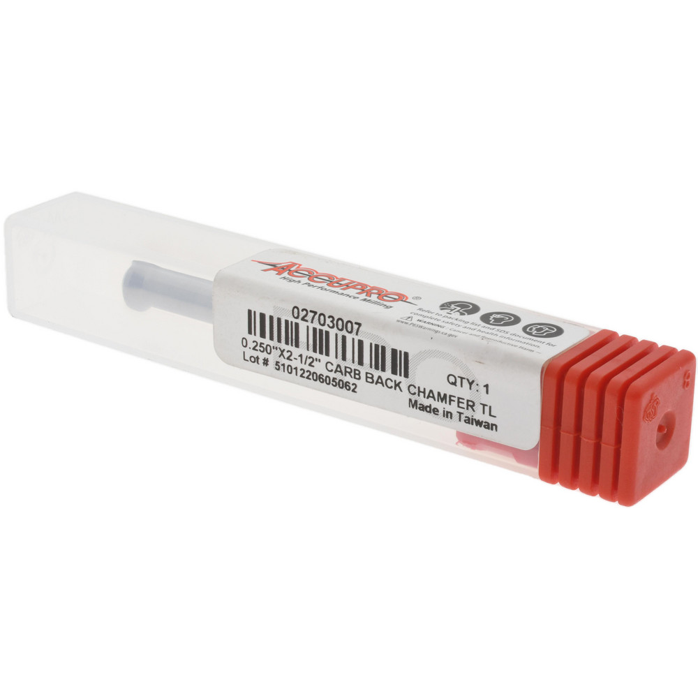 Accupro - Back Chamfer: 1/4" Dia, 90 °, 0.035" Chamfer, Solid Carbide ...