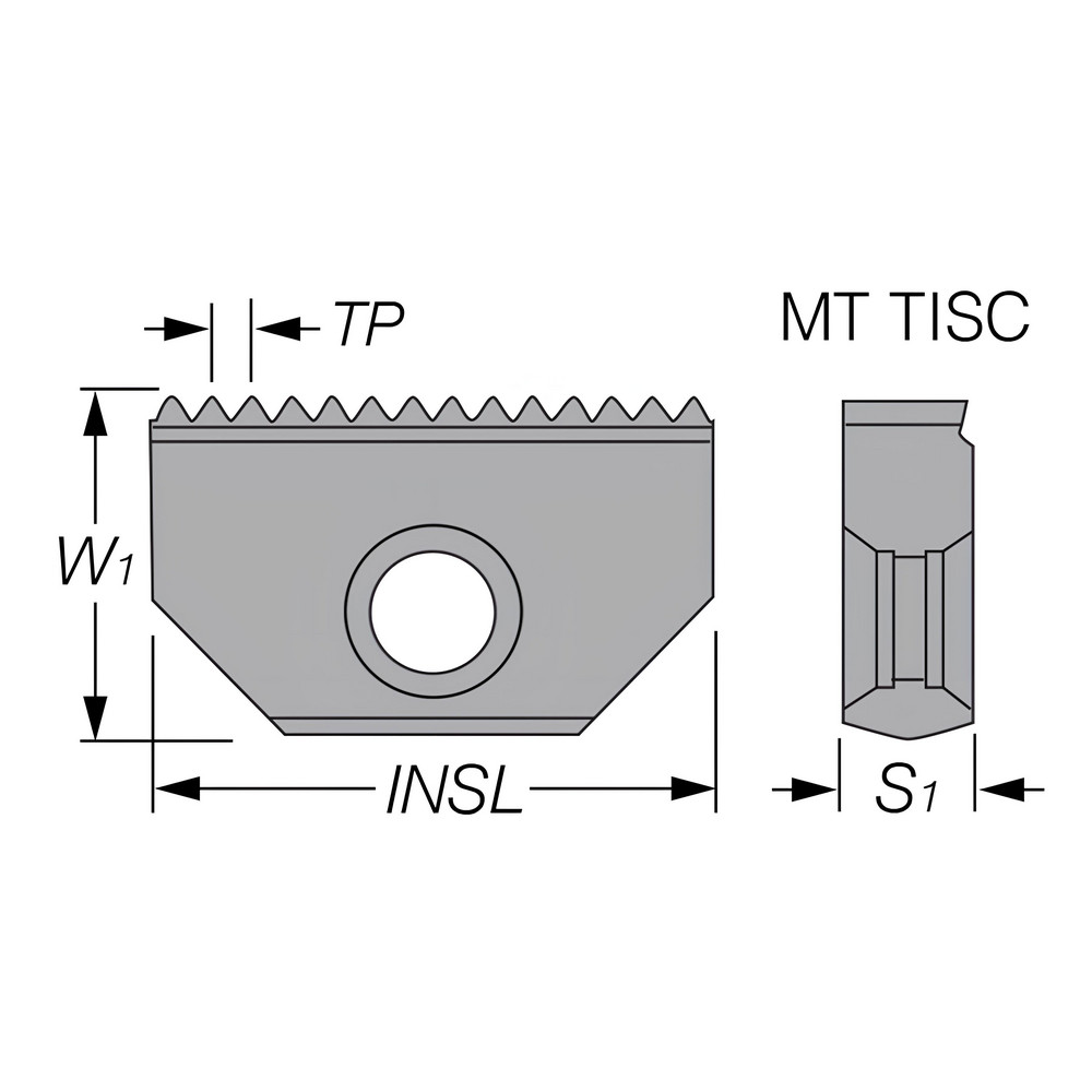 Tool-Flo - Thread Mill Inserts: Insert Style: TISC; Insert Size Code ...