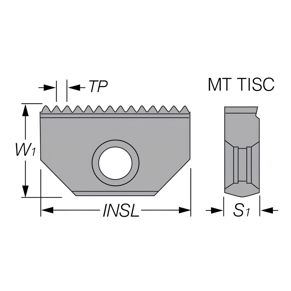 Tool-Flo - Thread Mill Inserts: Insert Style: TISC; Insert Size Code ...