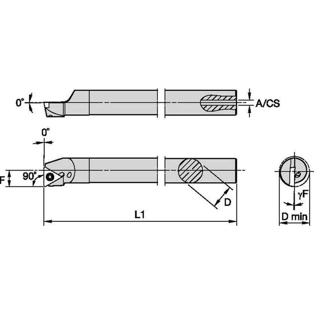 Widia - Indexable Boring Bar: E25TSTFCL16, 32.00 mm Min Bore, Left Hand ...