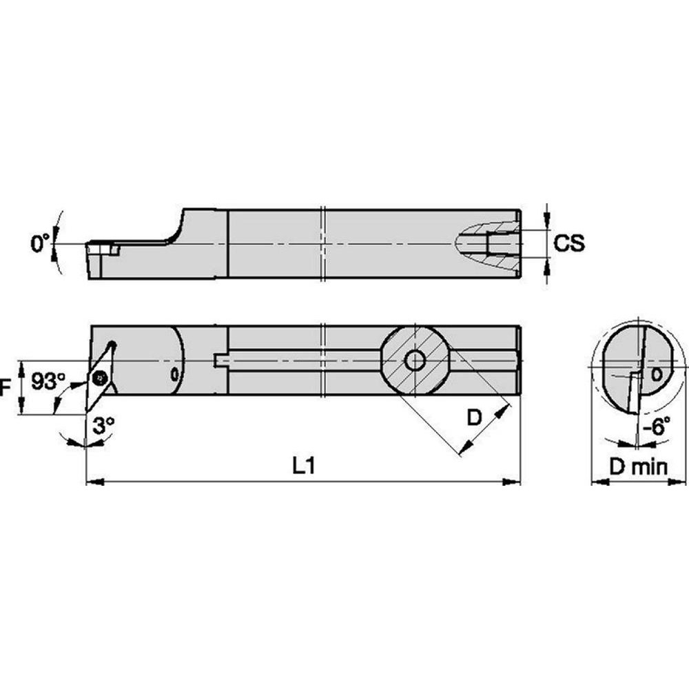 Widia - Indexable Boring Bar: A12SSVUBL2, 0.9800" Min Bore, Left Hand ...
