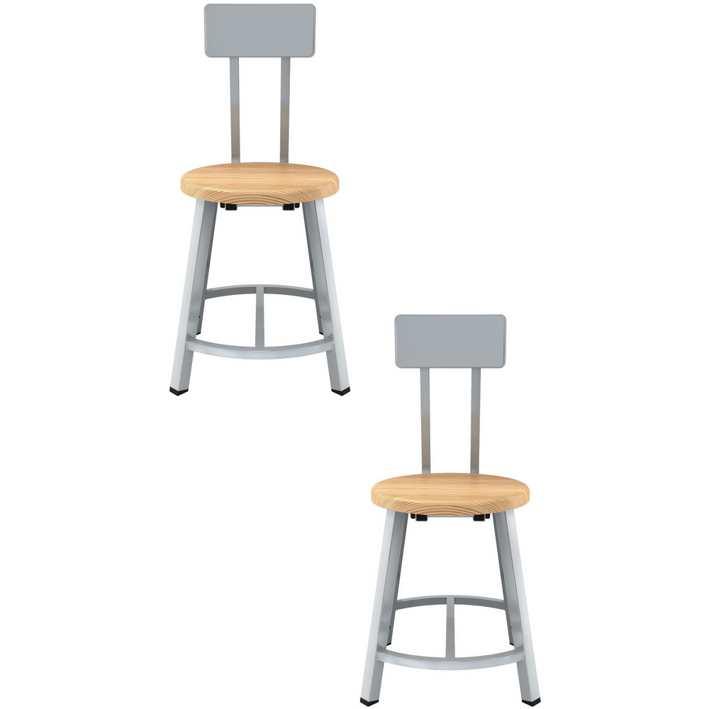 National Public Seating - Stool with Back, Wood, 15.5" Seat Width, 15.5 ...