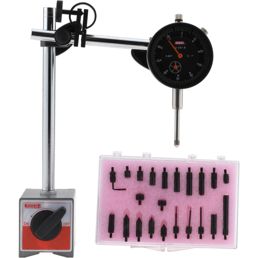 SPI - Dial Indicator & Base Kit: 63.00 mm Base Length, 55.00 mm Base ...