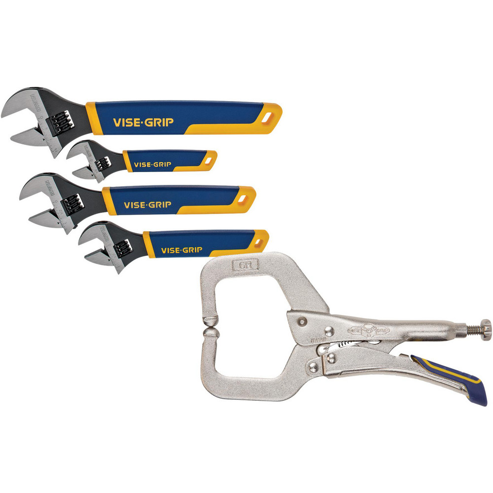 Irwin - Adjustable Wrench Set: 5 Pc, 6 mm - 12 mm Wrench, Inch & Metric ...