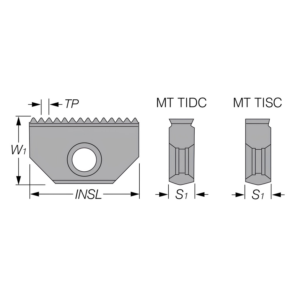 Tool-Flo - Thread Mill Inserts: TIDC, 1181, Carbide | MSC Direct