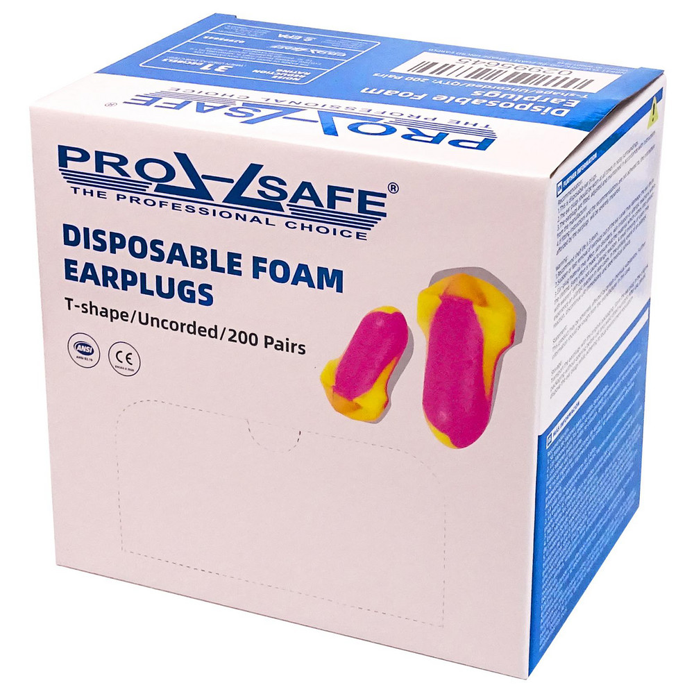 PRO-SAFE - Earplugs: 31 dB, Foam, T-Shape, Roll Down, Uncorded, n-Metal ...