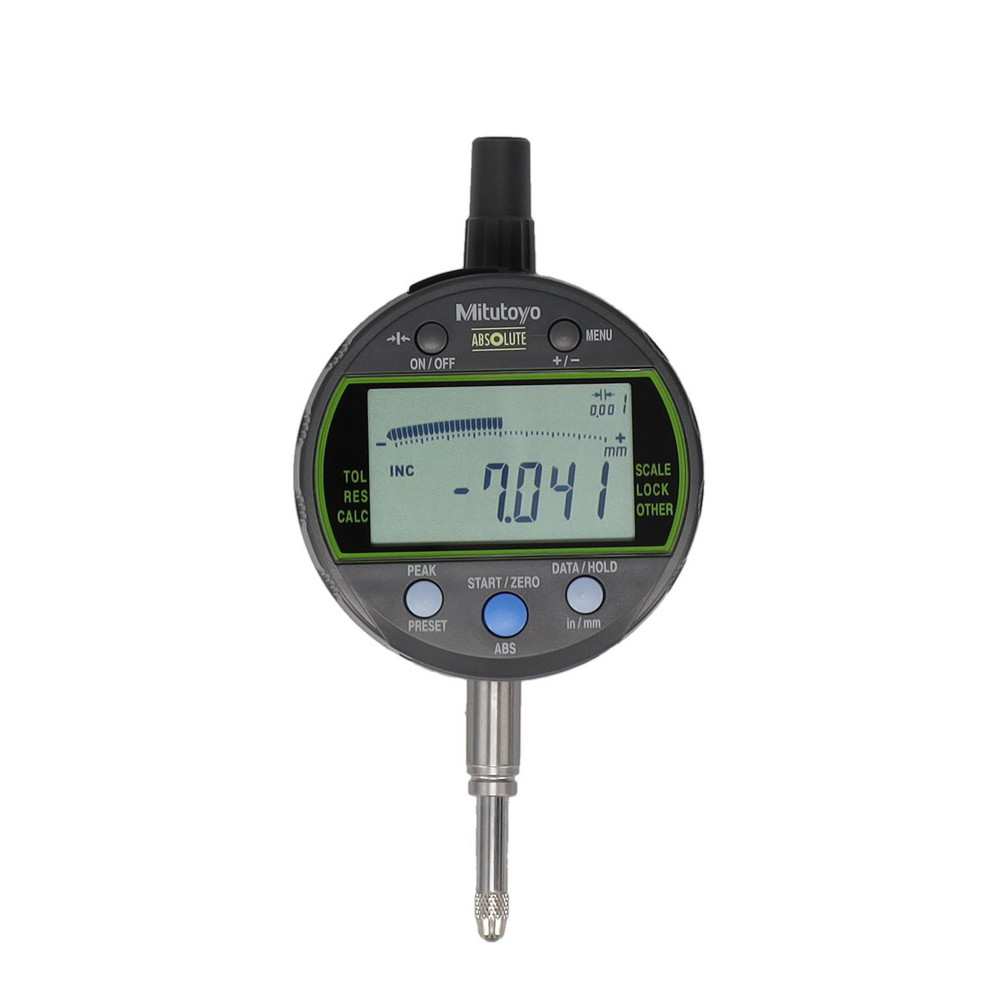 Mitutoyo - LCD Electronic Drop Indicator: 2" Max, 0.001600" Accuracy, Flat Back | MSC Direct