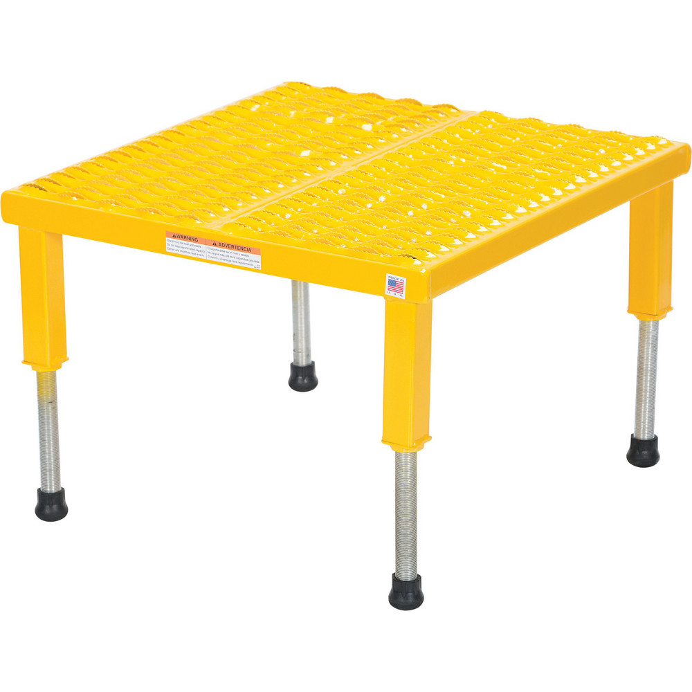 Vestil - Step Stand Stool: 9" OAH, 24" OAW, 1 Step, Steel, Yellow | MSC ...