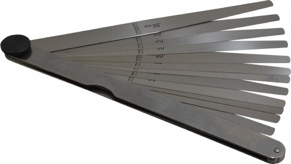 Starrett - 13 Piece, 0.03 to 0.5mm Tapered Feeler Gage Set - 03181310 ...