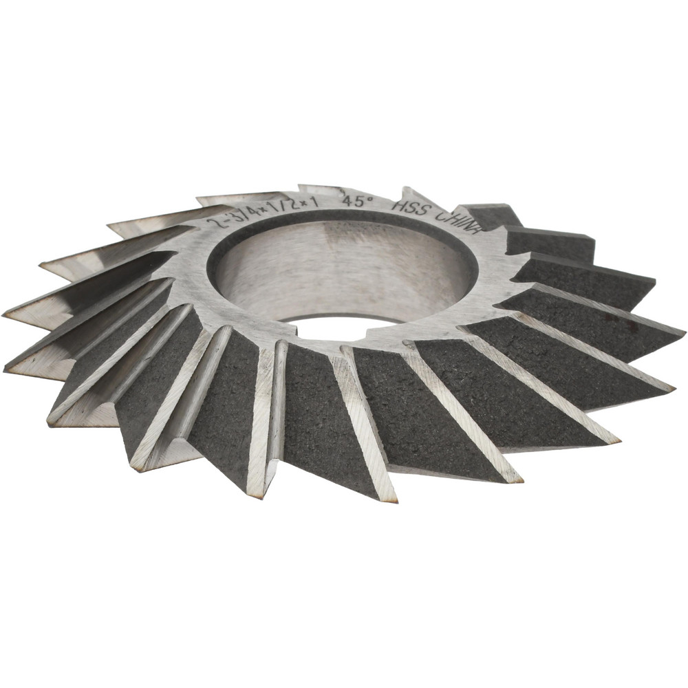 Value Collection - Double Angle Milling Cutter: 45 °, 2-3/4" Cut Dia, 1 ...