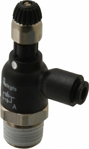 Legris - 5/32" Tube OD x 1/4 Male NPT Compact Meter Out Flow Control Valve - 03205978 - MSC ...