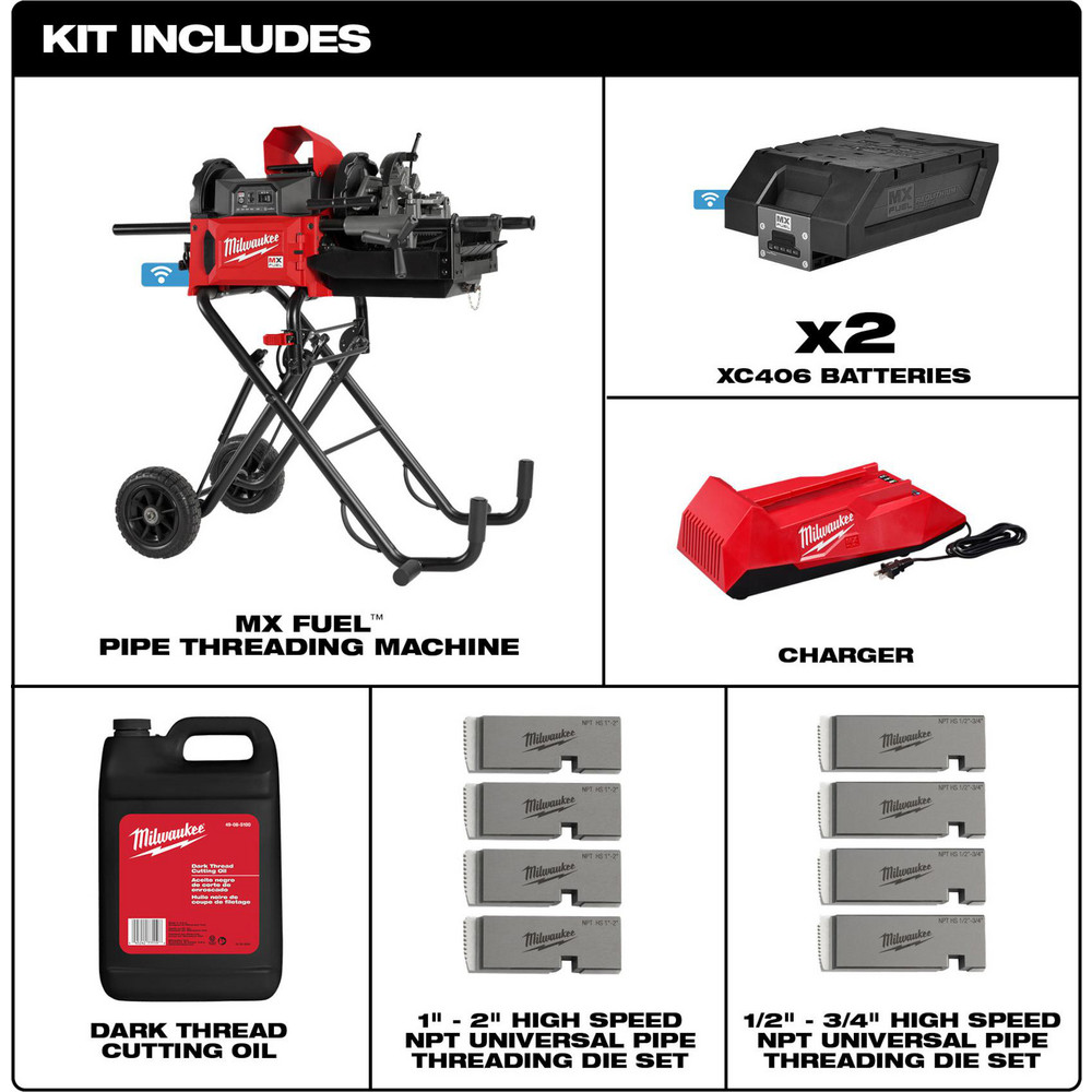 Milwaukee Tool - Power Pipe Threaders: Maximum Pipe Capacity: 2 in; For ...