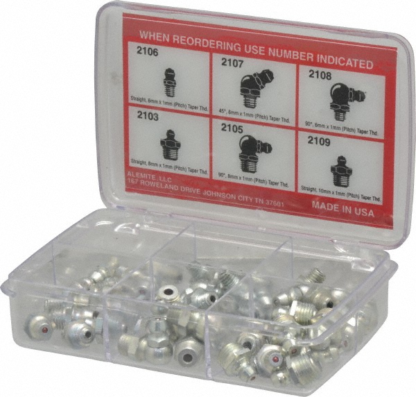 Alemite - 44 Piece, Metric, Box Grease Fitting Set - 03245081 - MSC ...