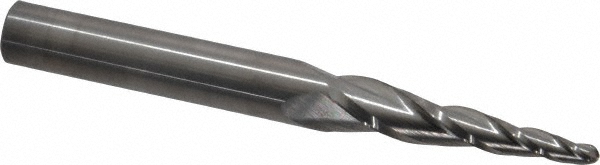 Tapered End Mill: 5 ° per Side, 1/8" Small Dia, 1-1/2" LOC, 3 Flutes ...