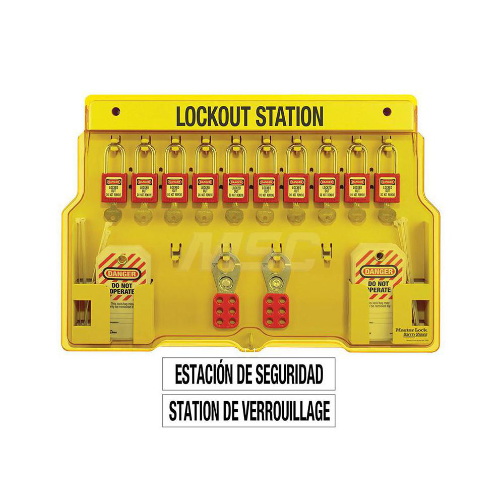 Master Lock - Padlock Lockout Station: Equipped, 10 Max Locks ...