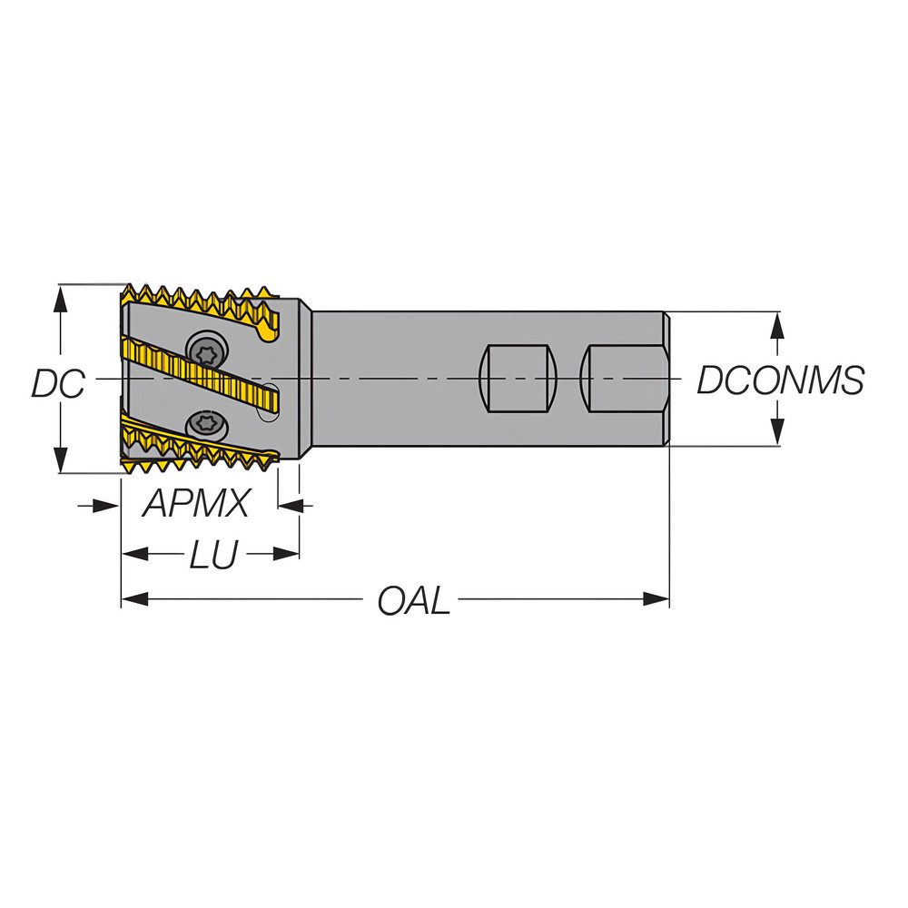 Tool-Flo - Indexable Thread Mills: Cutting Diameter (Decimal Inch): 1. ...
