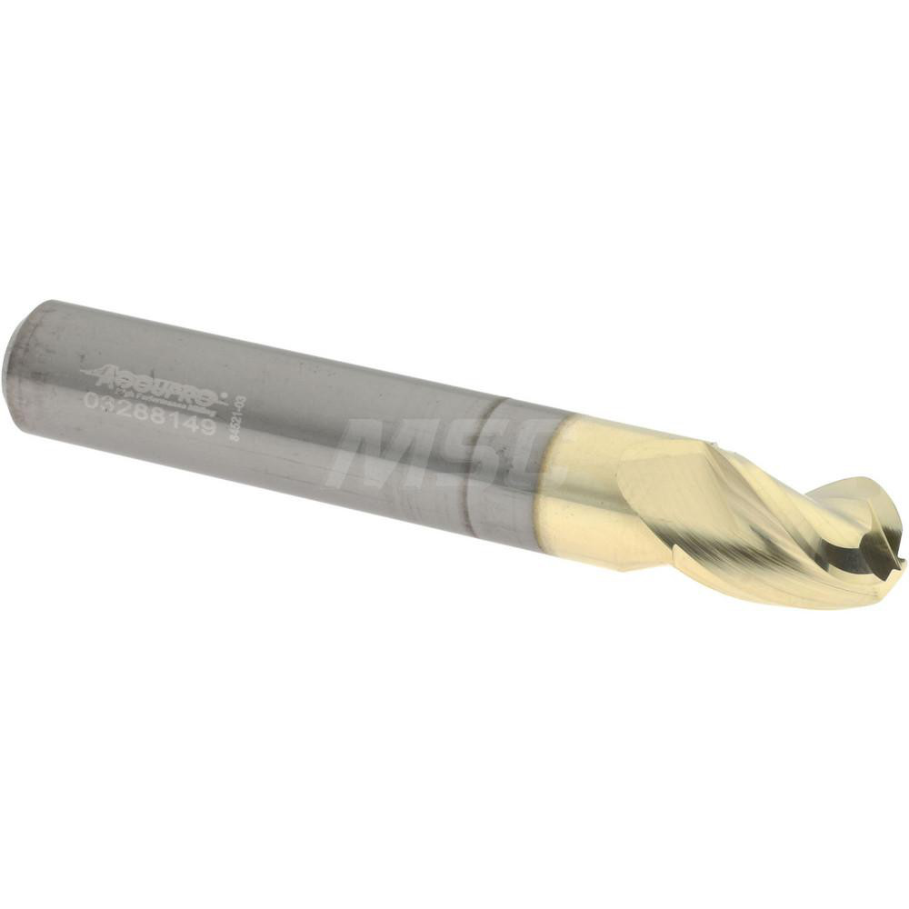 Accupro - Ball End Mill: 3/8" Dia, 1/2" LOC, 3 Flute, Solid Carbide | MSC Direct