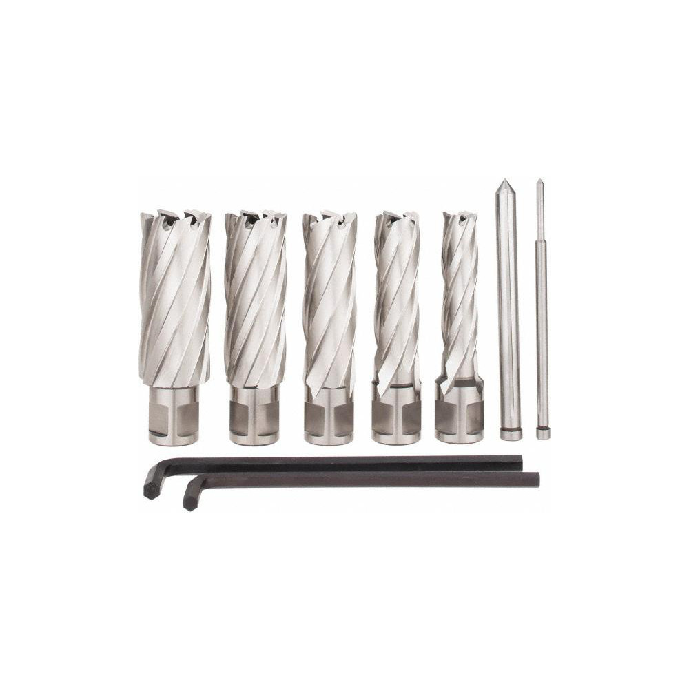 Hougen - 8 Piece, 9/16 to 1-1/16" Cutter Dia, 2" Cutting Depth, High ...