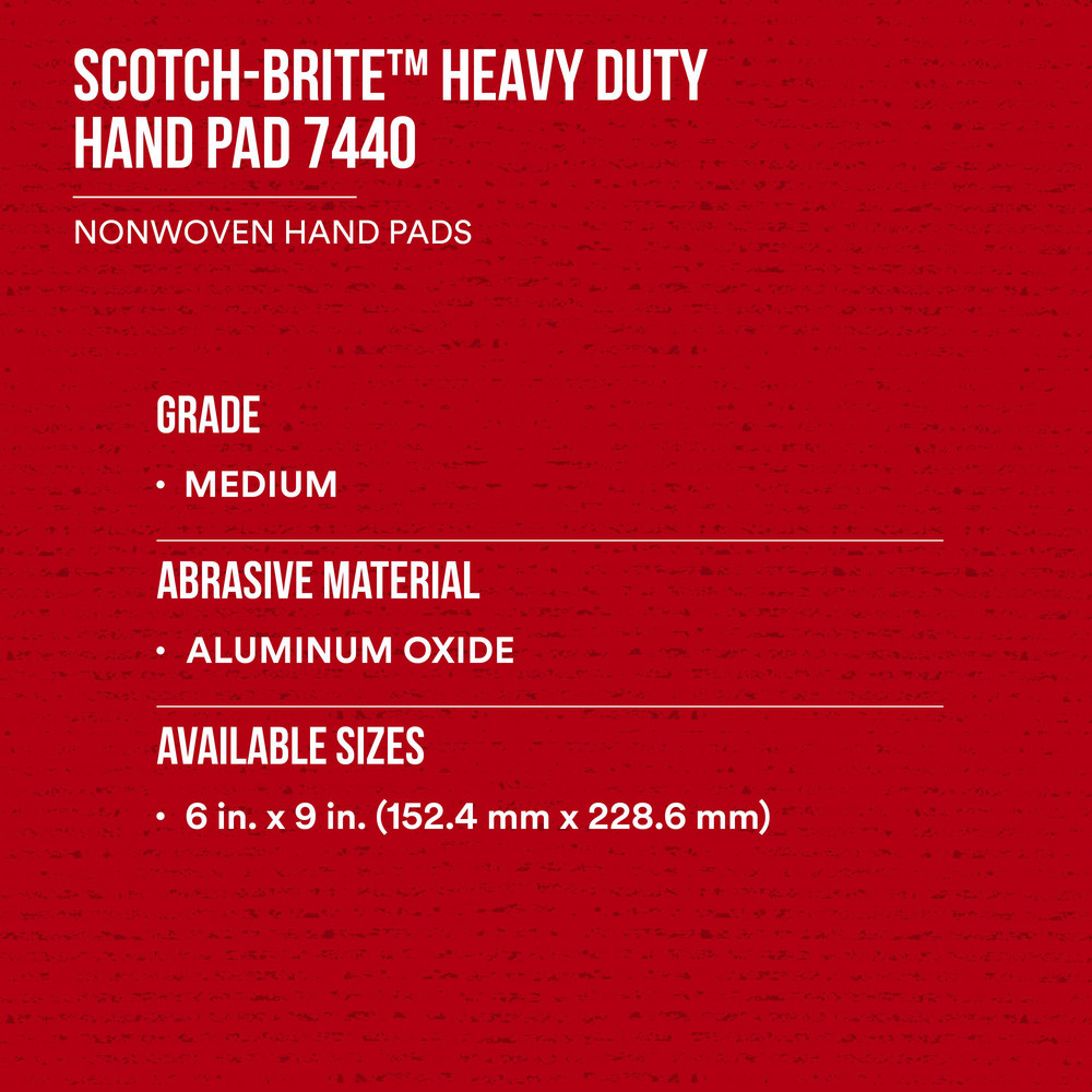 3M - Hand Sanding Pad: Non-Woven, Aluminum Oxide, Coarse Grade, Tan ...