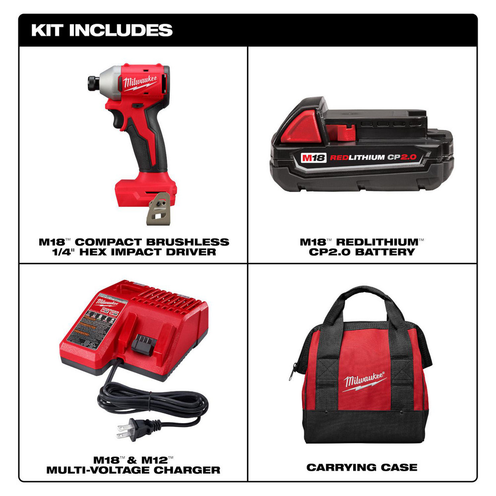 Milwaukee Tool - Impact Drivers: Voltage: 18.00; Handle Type: Pistol ...