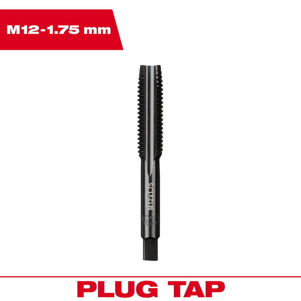 Milwaukee Tool - Straight Flute Tap: M12x1.75 4 Flute, Plug Chamfer, 2B ...