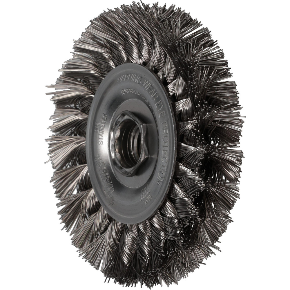 Weiler - Wheel Brush: 4" Wheel Dia, 1/2" Face Width, 0.0140" Wire Dia ...