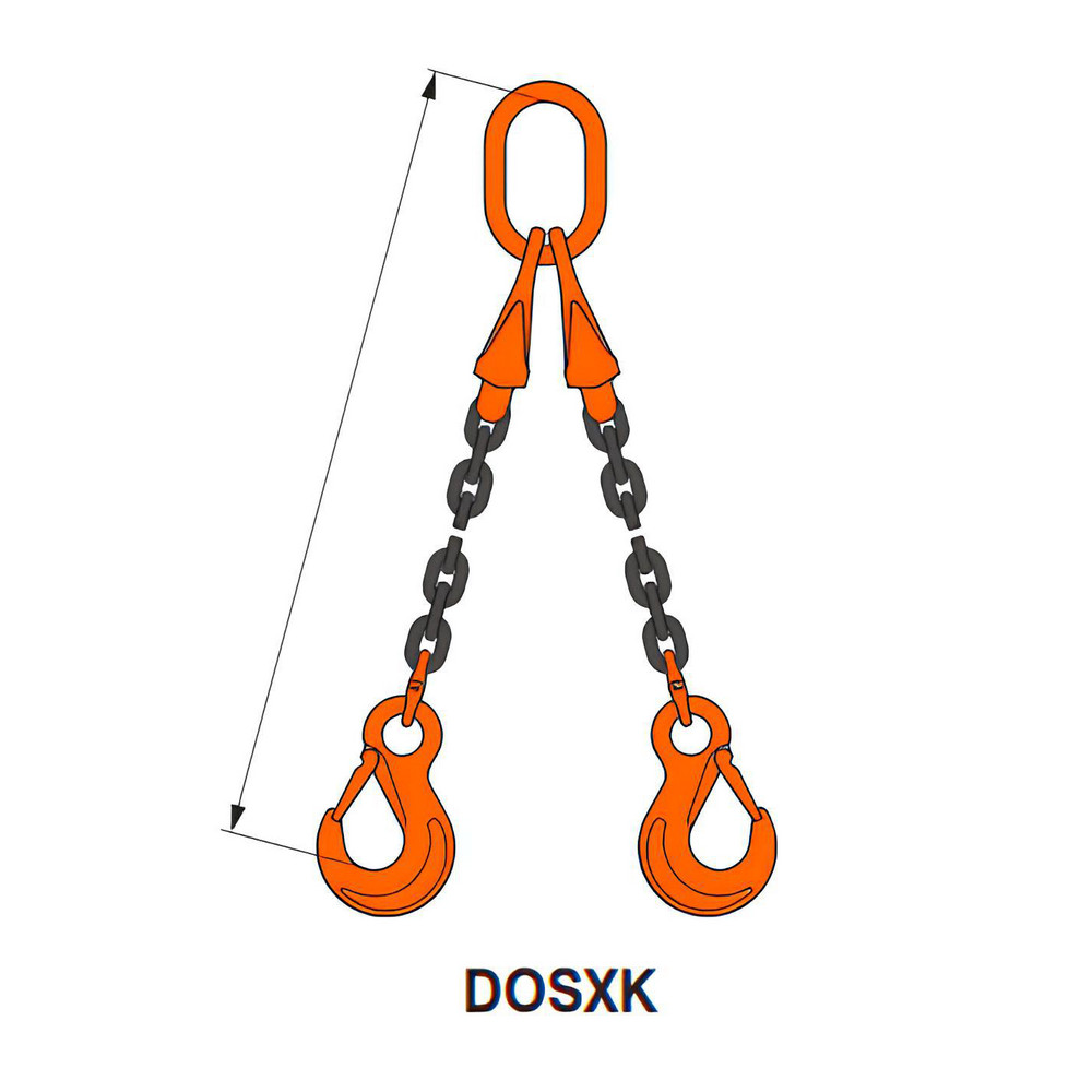 Pewag - Chain Sling: Double-Leg, Oblong & Sling Hook, 5' Long, 8800 lb ...