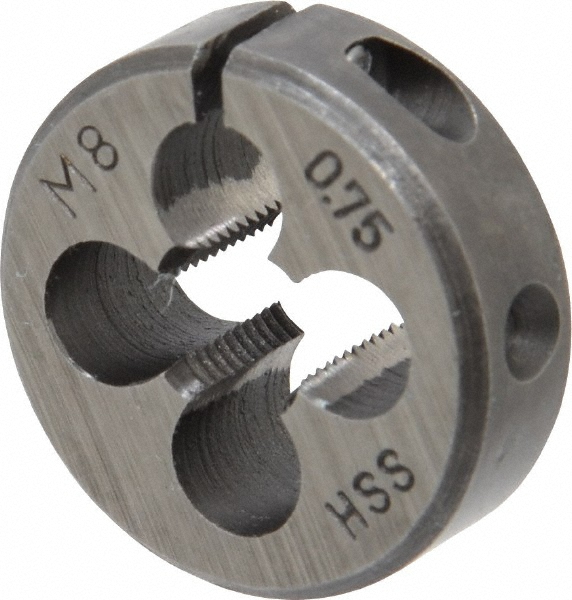 Interstate - M8x0.75 Metric Fine High Speed Steel Round Adjustable Die ...