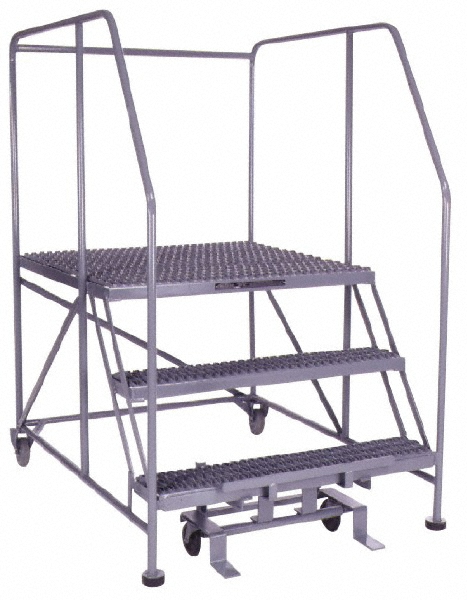 PW Platforms - Steel Rolling Ladder: 3 Step | MSC Direct